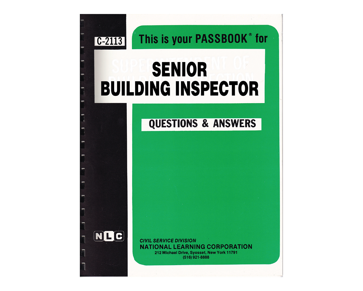 Senior Building Inspector (Career Examination Passbooks) by Jack Rudman ...