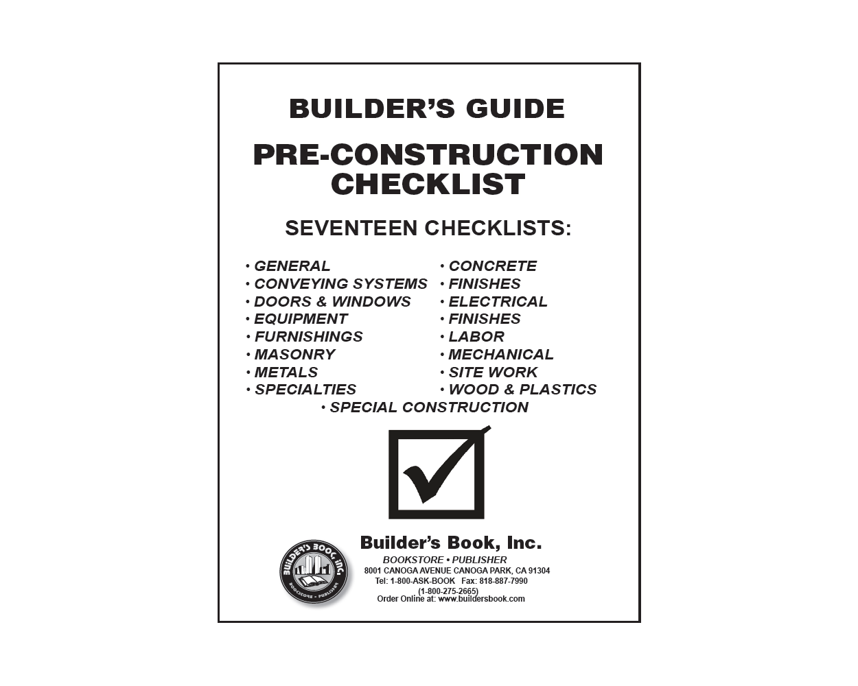 Builder's Guide to Pre-Construction Checklist Booklet
