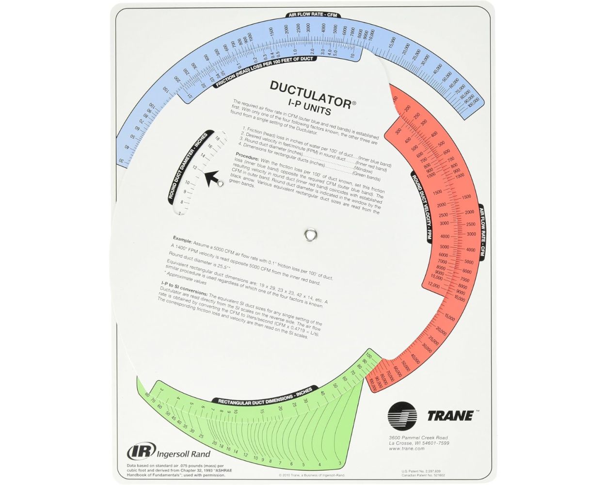 Ductulator trane- Duct Sizing Calculator, English & Metric Units ...