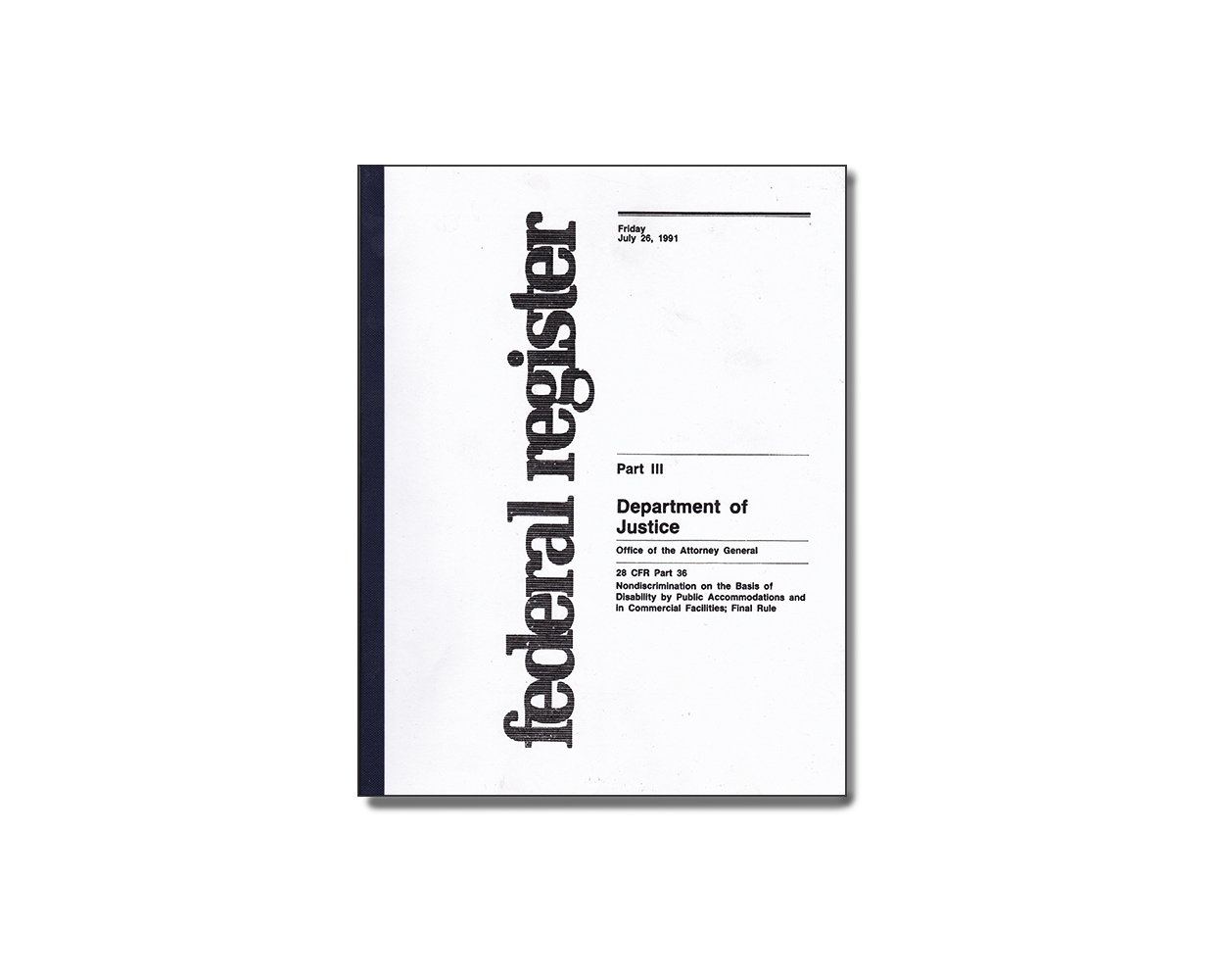 Federal Register 28 CFR Part 36: Builder's Book, Inc.Bookstore