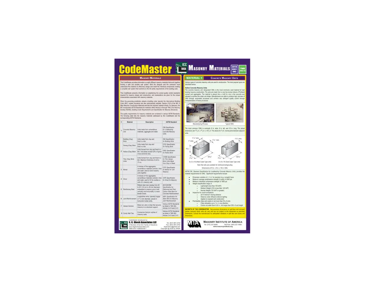 Buy CodeMaster - Masonry Materials (TMS 602-16 and 2018/2021 IBC ...