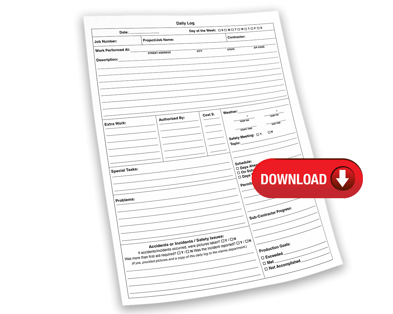 Buy Builder's Activity Daily Log Sheet | Buildersbook.com