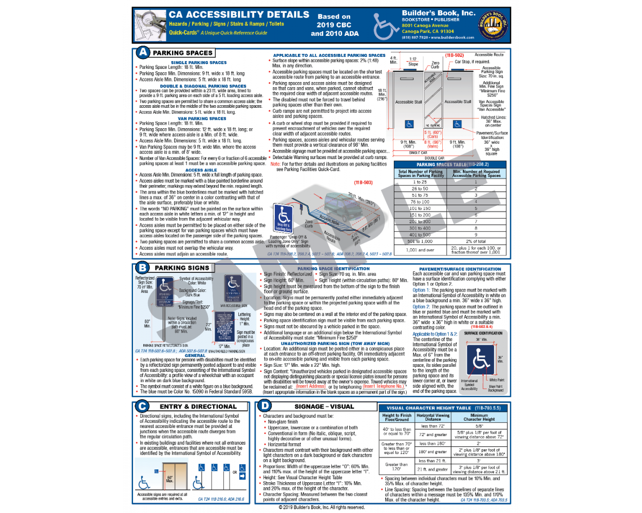 2019 CALIFORNIA ACCESSIBILITY DETAILS QUICK-CARD BASED ON 2019 CBC ...
