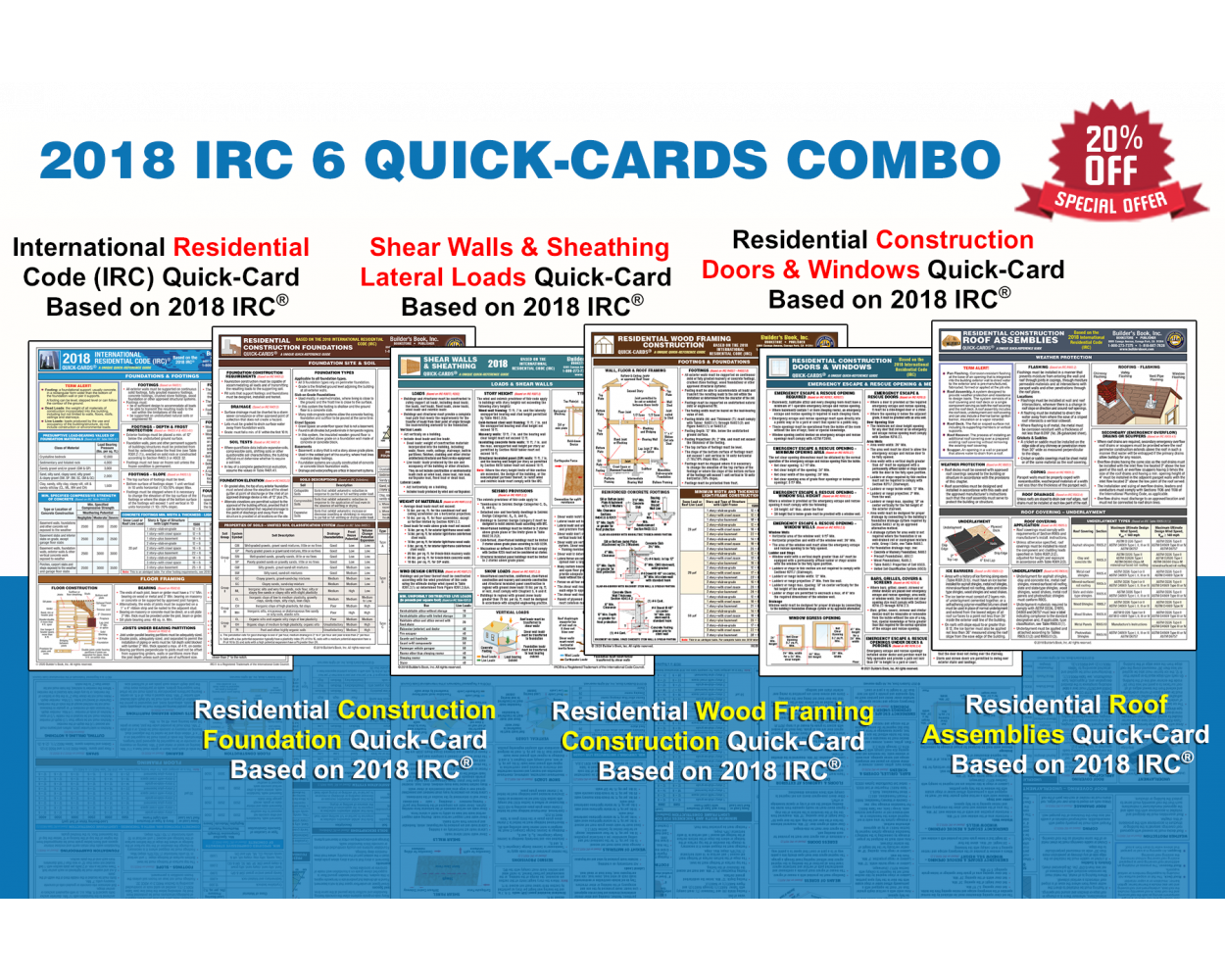 2018 IRC 6 QUICK-CARDS COMBO - 20% Discount: Builder's Book, Inc.Bookstore