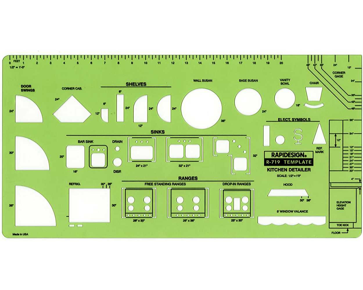 R-719 Kitchen Detailer Scale 1/2"=1'' Template: Builder's Book, Inc ...