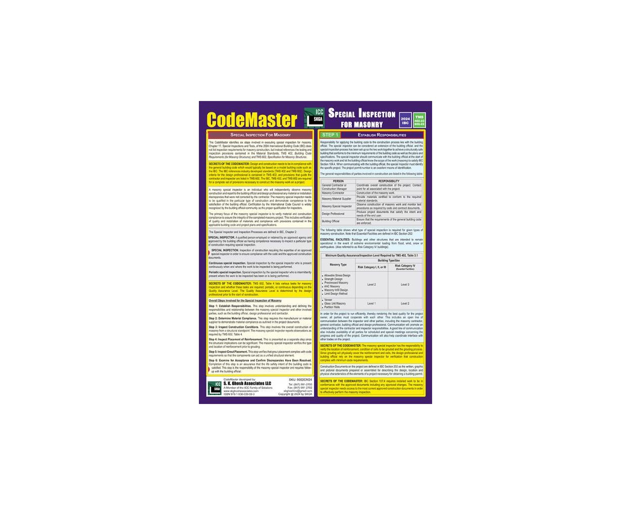 Buy CodeMaster - Special Inspection for Masonry (2024 IBC, TMS 402/602 ...