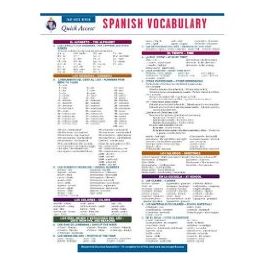Spanish Vocabulary - REA's Quick Access Reference Chart (Quick Access ...