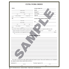 215 - Extra Work Order: Builder's Book, Inc.Bookstore