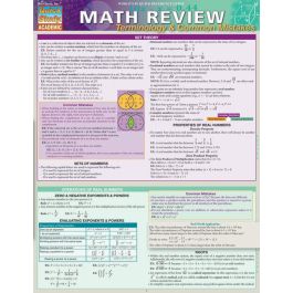 Buy QuickStudy Math Review: Terminology & Common Mistakes Laminated ...