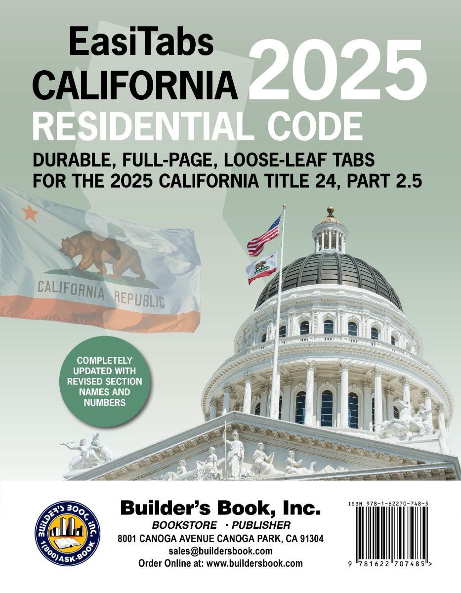 Buy 2025 California Residential Code, Title 24, Part 2.5 | Buildersbook.com