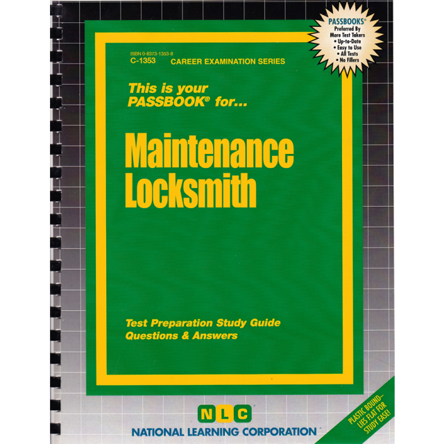 Locksmith (Career Examination Passbooks) by Jack Rudman: Builder's Book ...