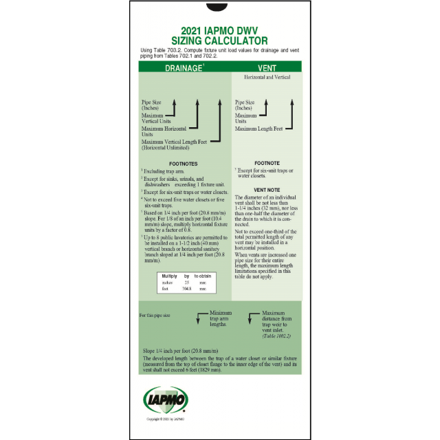 Buy 2021 UPC Water Pipe System Sizing Calculator, IAPMO | Buildersbook.com
