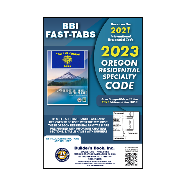 Buy 2023 Oregon Residential Specialty Code (ORSC) With Self-Adhesive ...