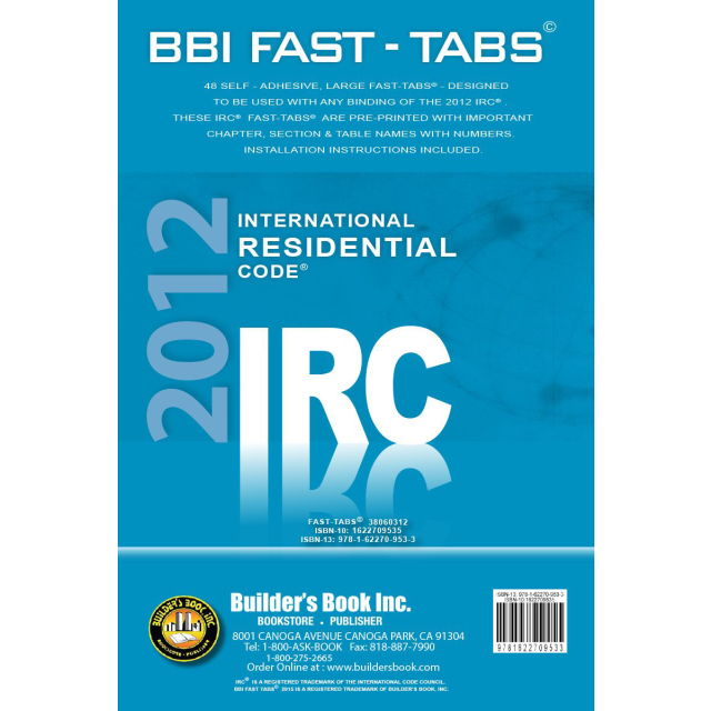 2012 International Residential Code (IRC) Quick-Card: Builder's Book ...