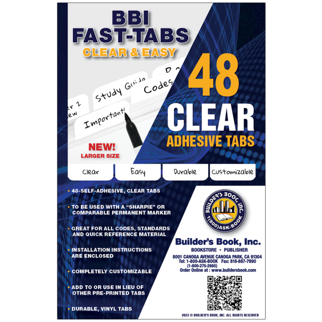 ALL CLEAR 24 Fast-Tabs- Large Format Tab Size: Builder's Book, Inc ...