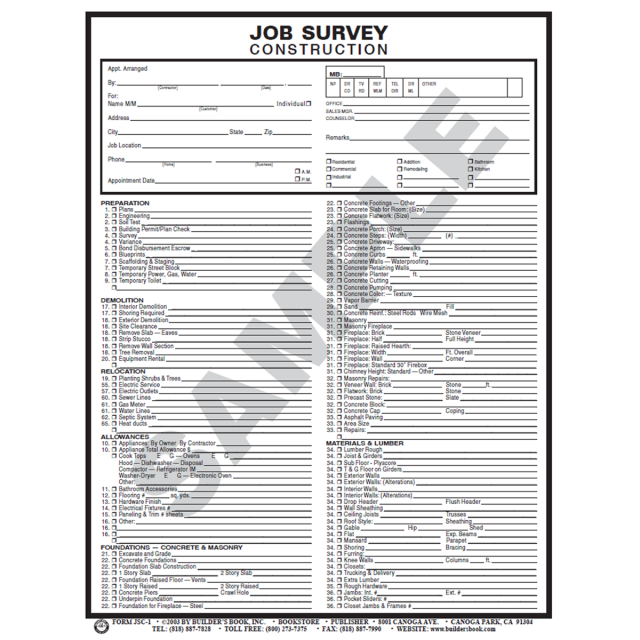 Builder's Guide to Pre-Construction Checklist Booklet