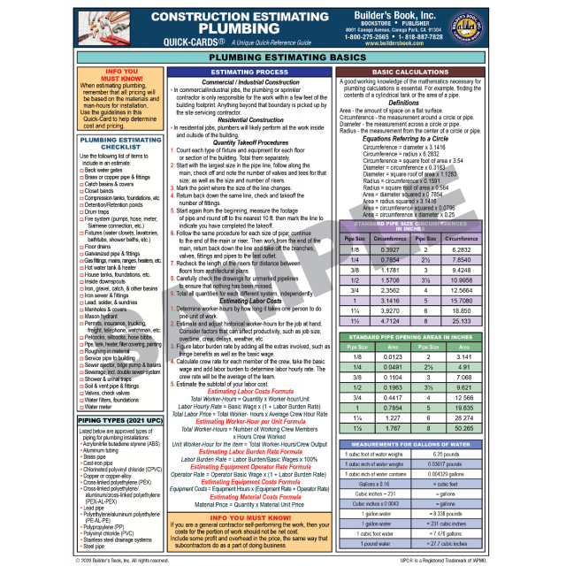 Uniform Plumbing Code QuickPass Flash-Cards Based On The 2021 UPC