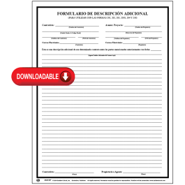 Buy 204C- Formulario De Descripción Adicional | Buildersbook.com