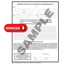243 - 48-Hour Notice to Commence Performance (Download)