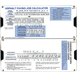 Asphalt Paving Job Calculator Slide Rule: Builder's Book, Inc.Bookstore