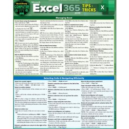 Microsoft Excel 365 Tips & Tricks 2019 Laminated Reference Guide