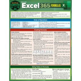 Buy QuickStudy | Excel 365: Formulas Laminated Reference Guide ...