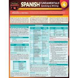 Buy QuickStudy Spanish Fundamentals 4 - Speaking & Writing Laminated ...