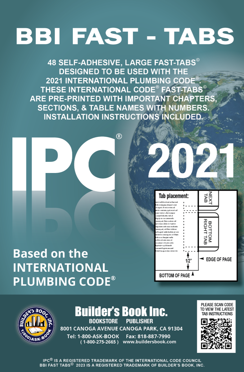 2021 International Plumbing Code (IPC) Quick-Card Based On 2021 IPC