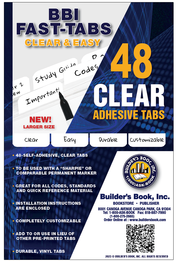 ALL CLEAR 24 Fast-Tabs- Large Format Tab Size: Builder's Book, Inc ...