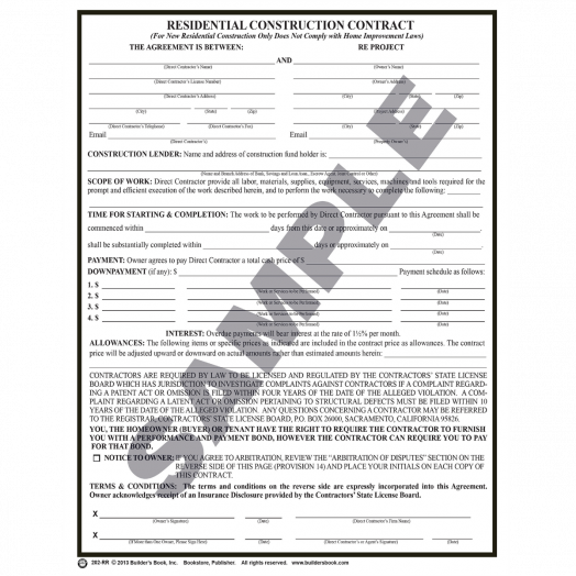 California Forms & Contracts | Builder's Book