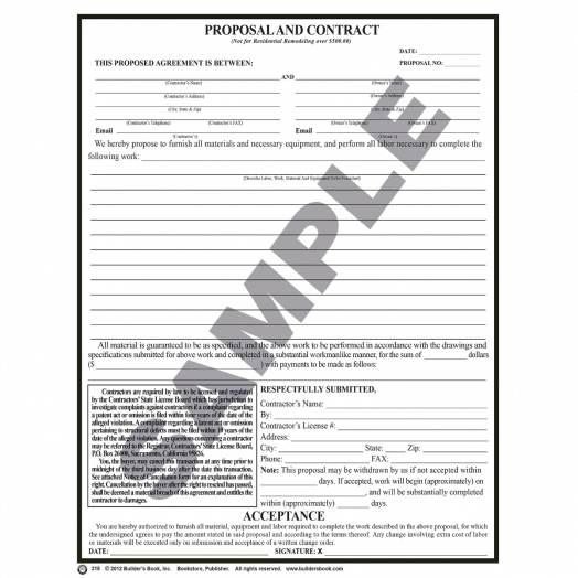 California Forms & Contracts | Builder's Book