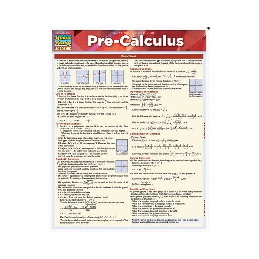 Quick Reference Guides: BarCharts/Permacharts - STUDY GUIDES