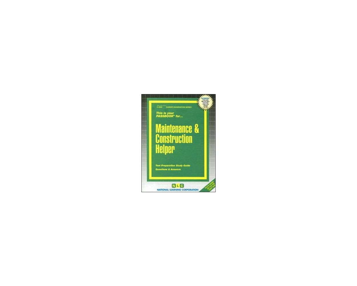 Maintenance and Construction Helper Passbook: Builder's Book, Inc.Bookstore