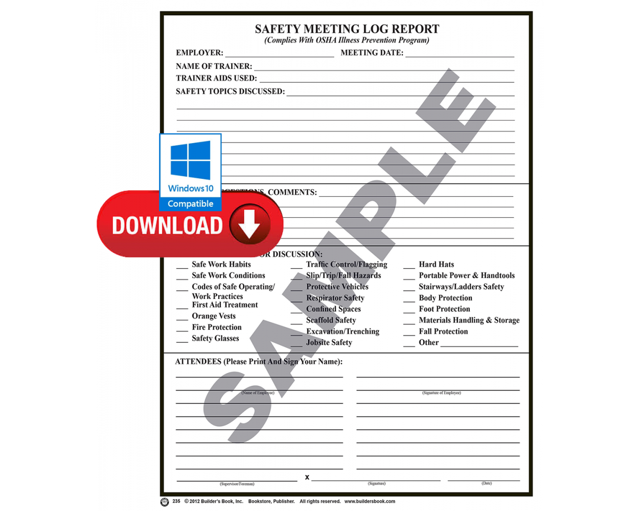 235 - Safety Meeting Log Report (Download)