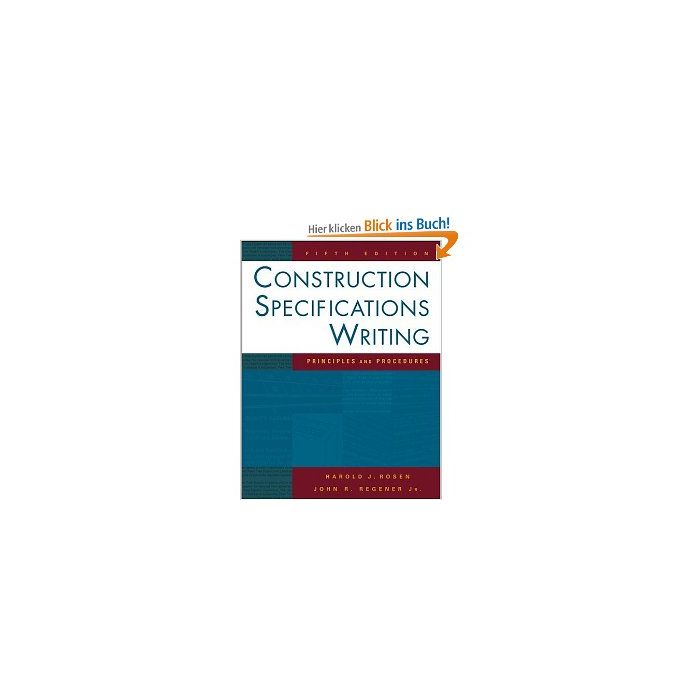 Construction Specifications Writing, 5th Edition -: Builder's Book, Inc ...