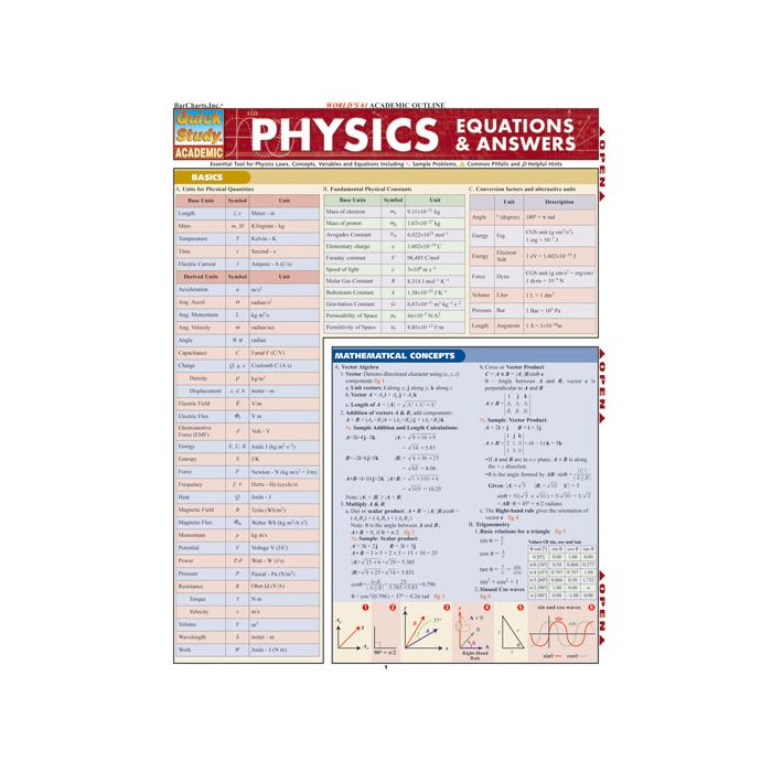 PHYSICS EQUATIONS & ANSWERS: Builder's Book, Inc.Bookstore