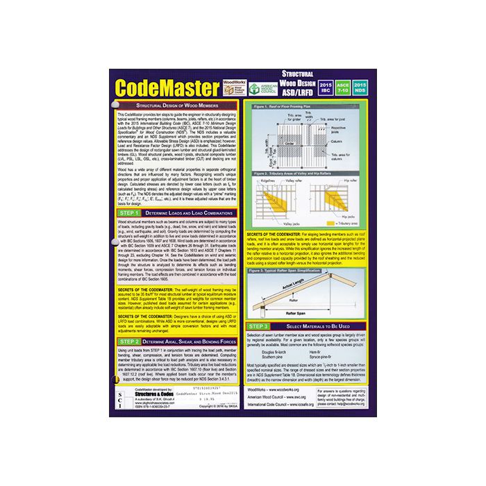 Codemaster: Structural Wood Design ASD/LRFD (2015 IBC, ASCE 7-10, 2015 ...