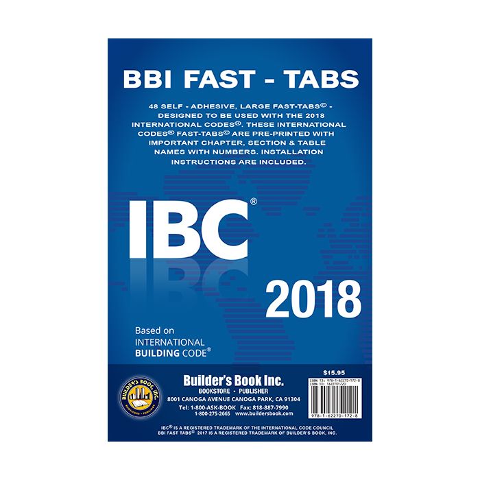 2018 International Building Code (IBC) Fast Tabs: Builder's Book, Inc ...