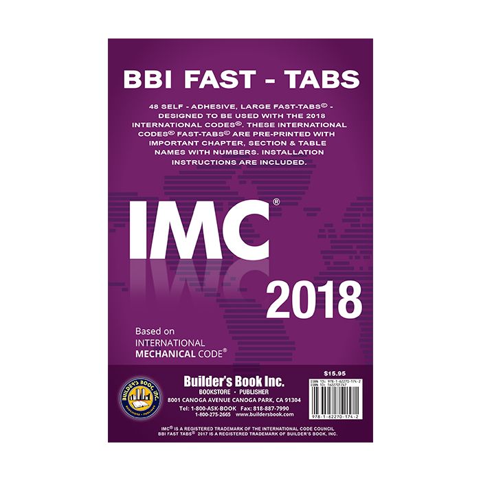 2018 International Mechanical Code (IMC) Fast Tabs: Builder's Book, Inc ...