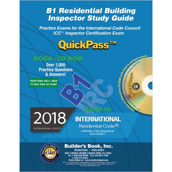 B1 Residential Building Inspector QuickPass Study Guide Based On 2018 IRC
