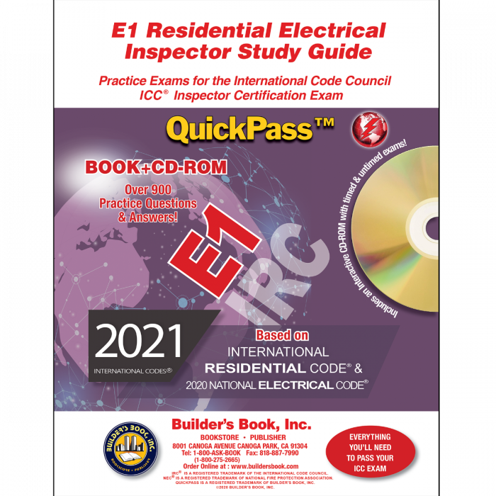 E1 Residential Electrical Inspector QuickPass Study Guide Based On 2021 ...