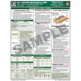 2021 Uniform Mechanical Code Quick-Card