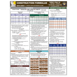 Construction Formulas Quick-Card