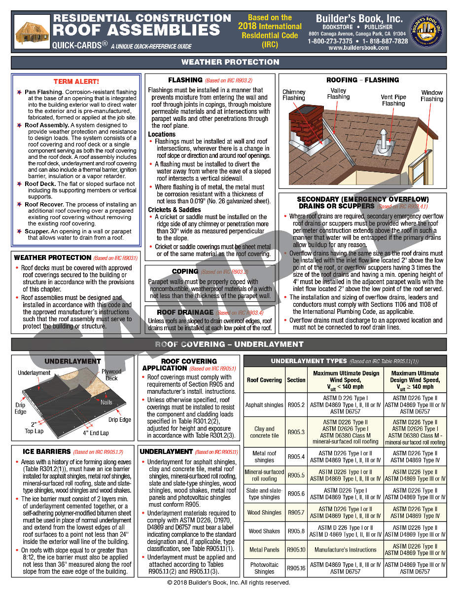 Residential Wood Framing Construction Quick-Card based on 2018 IRC ...